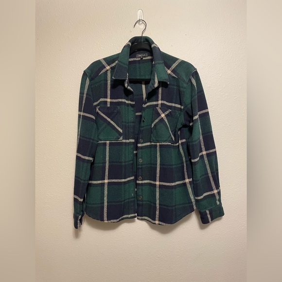 PacSun | Tops | Psla Green Plaid Flannel Shacket | Poshmark